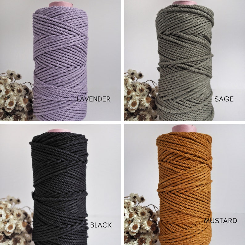 Cotton Twisted Rope. 4mm. Available in 10 Colours and - Etsy
