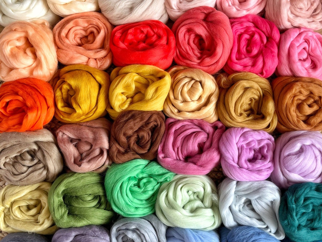 Soft Merino Wool Roving: 19 Micron Fiber for Spinning, Felting ...