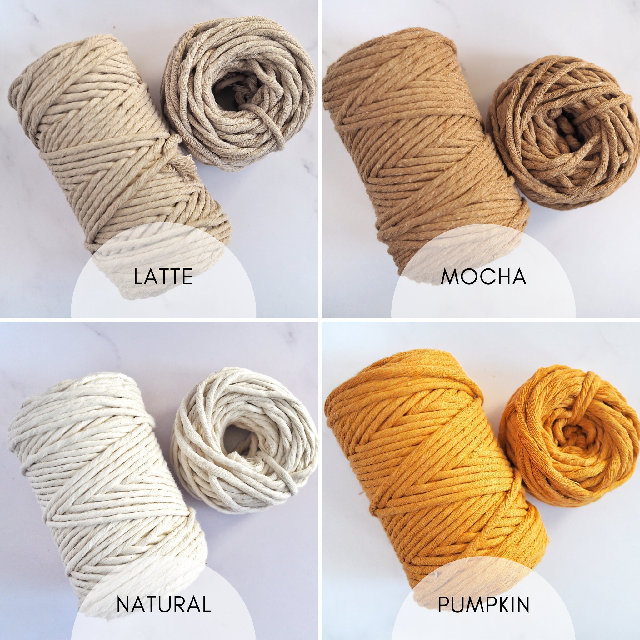 5mm Organic Cotton Macrame Cord - Single Twist Weaving String - Etsy
