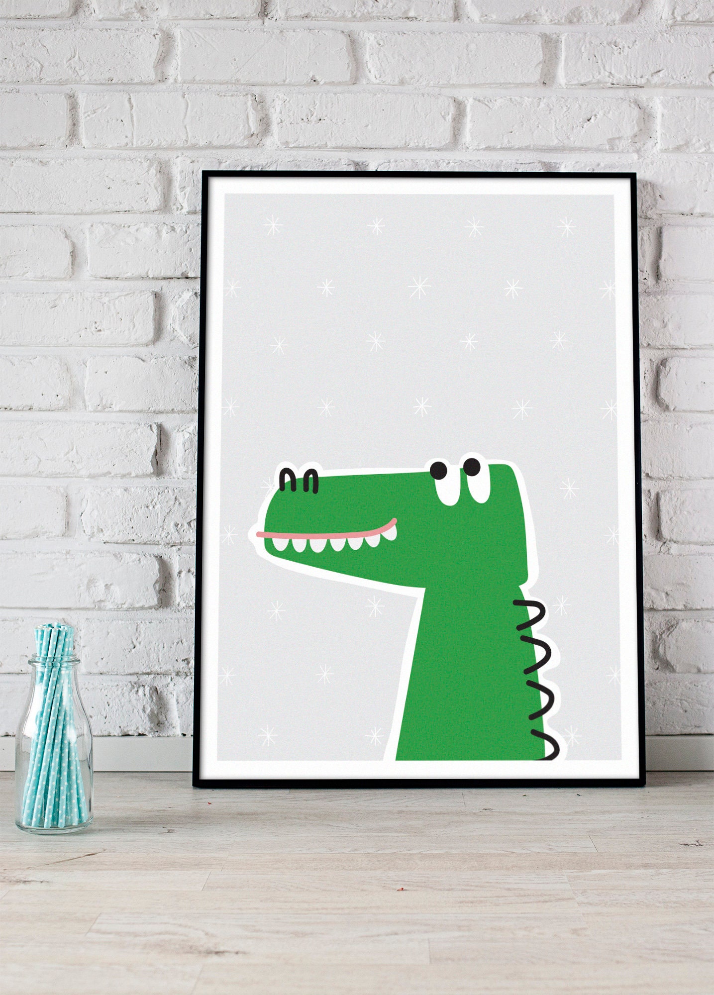 Printable Crocodile Nursery Wall Art, Alligator Boys Bedroom Decor ...