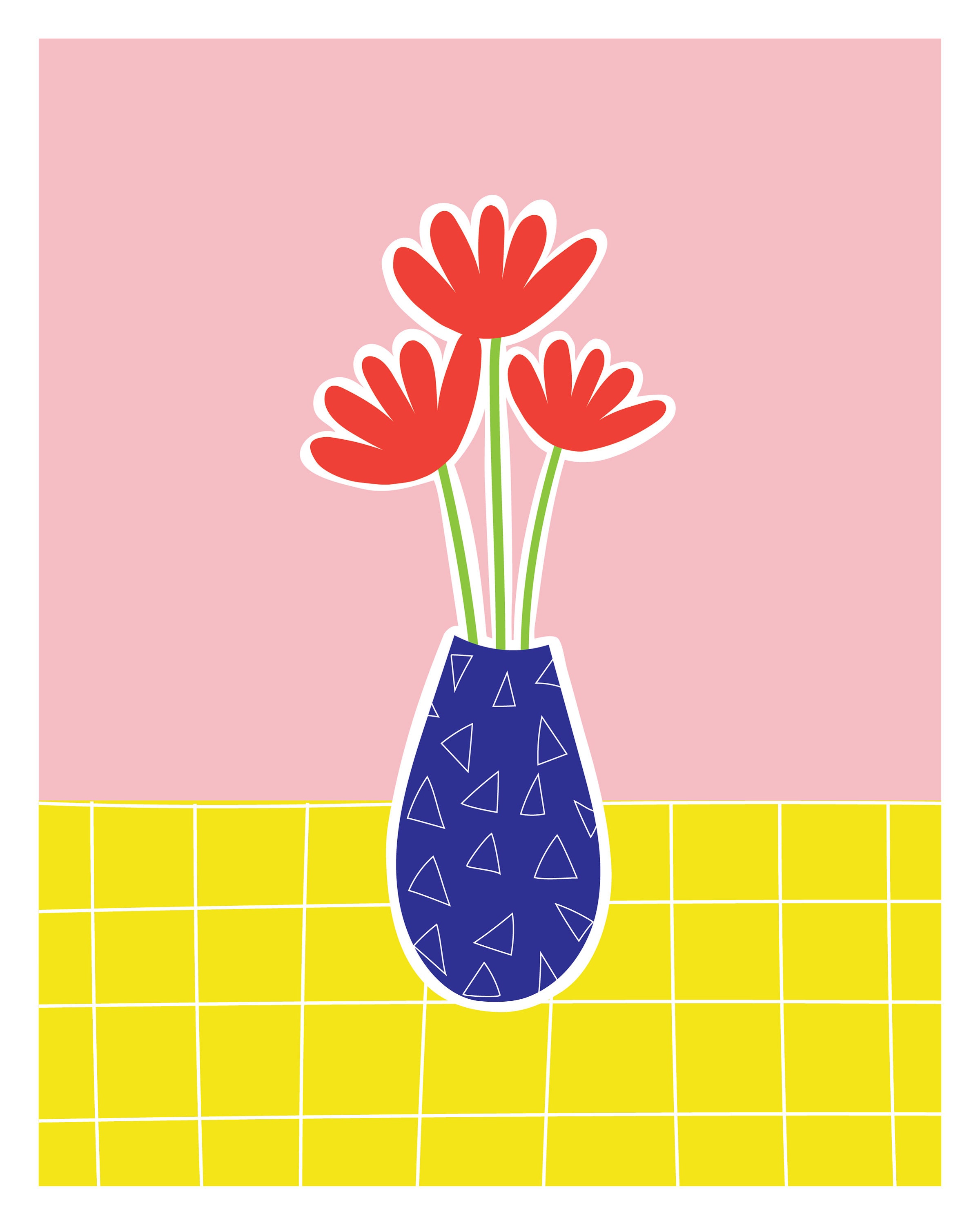 Printable Red Flower Bouquet Illustrated Art Bouquet of - Etsy