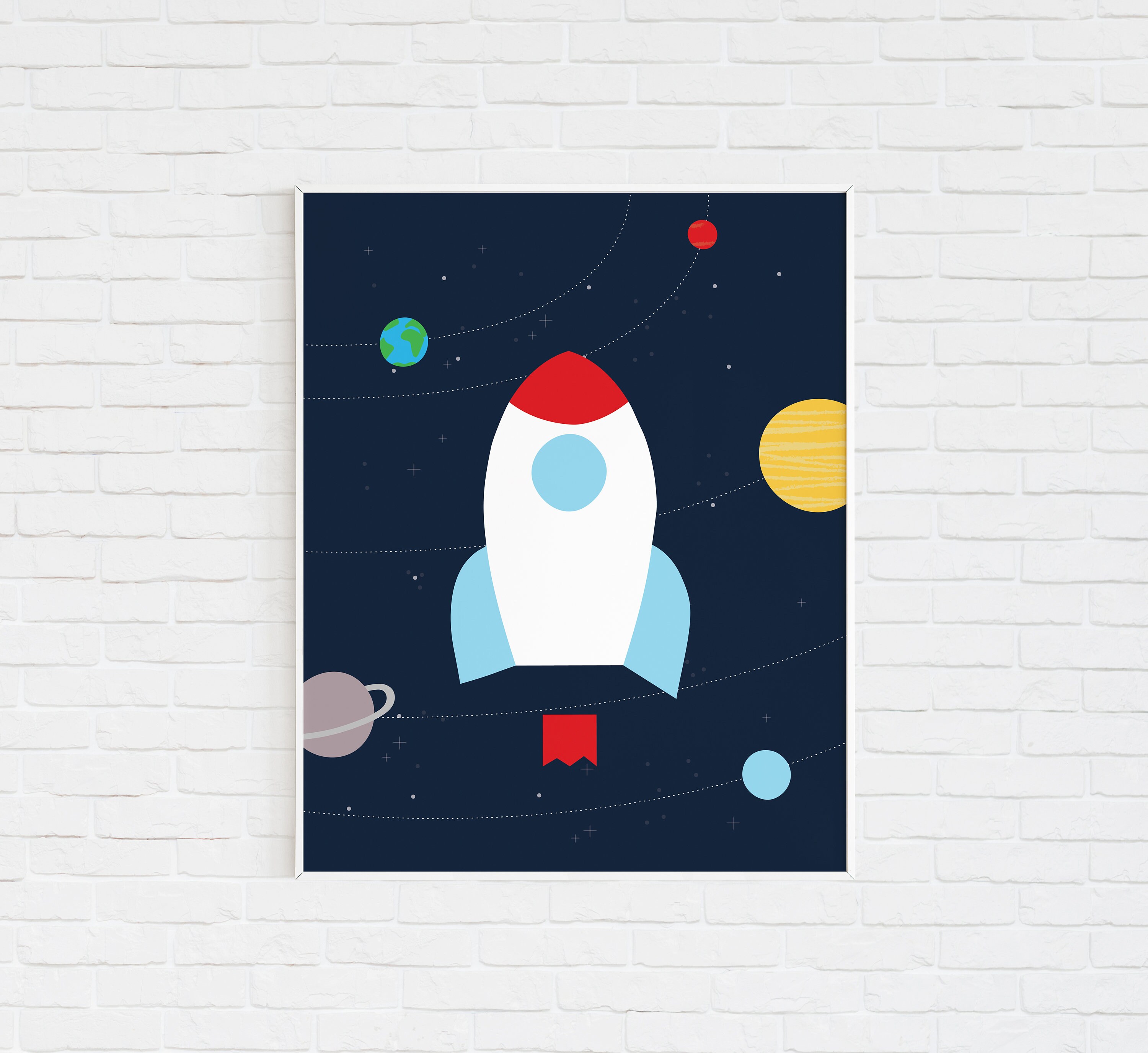 Printable Rocketship Poster Kids Rocket Ship Print Spaceship | Etsy