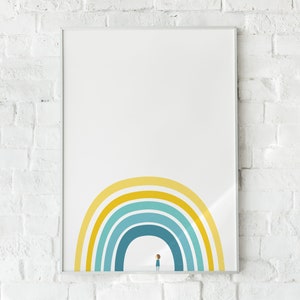 Modern Rainbow Printable Wall Art, Boy and Rainbow Nursery Decor, Boys ...