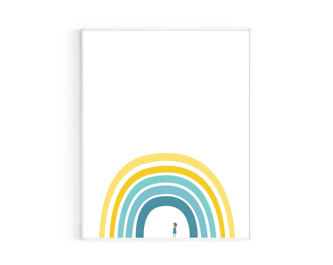 Modern Rainbow Printable Wall Art, Boy and Rainbow Nursery Decor, Boys ...