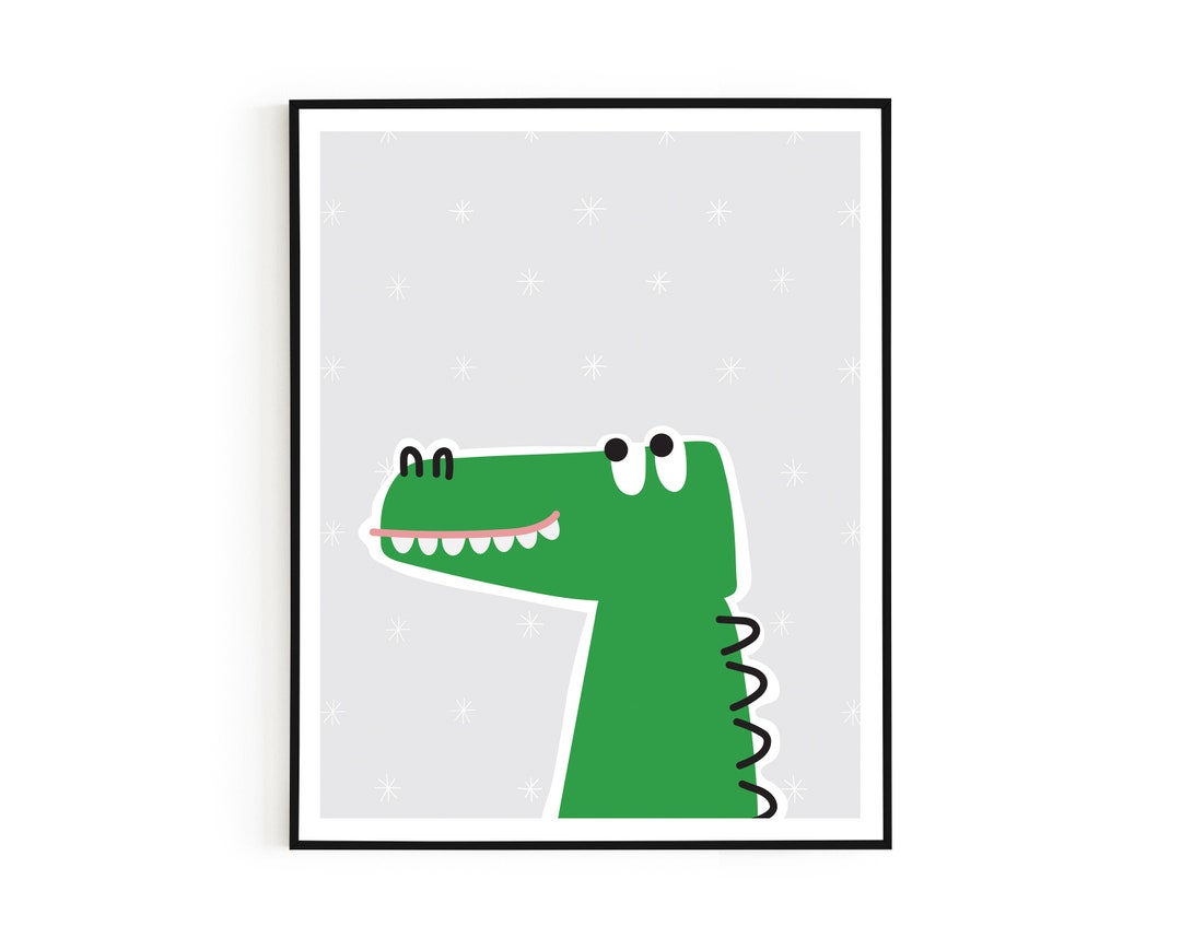 Printable Crocodile Nursery Wall Art, Alligator Boys Bedroom Decor ...