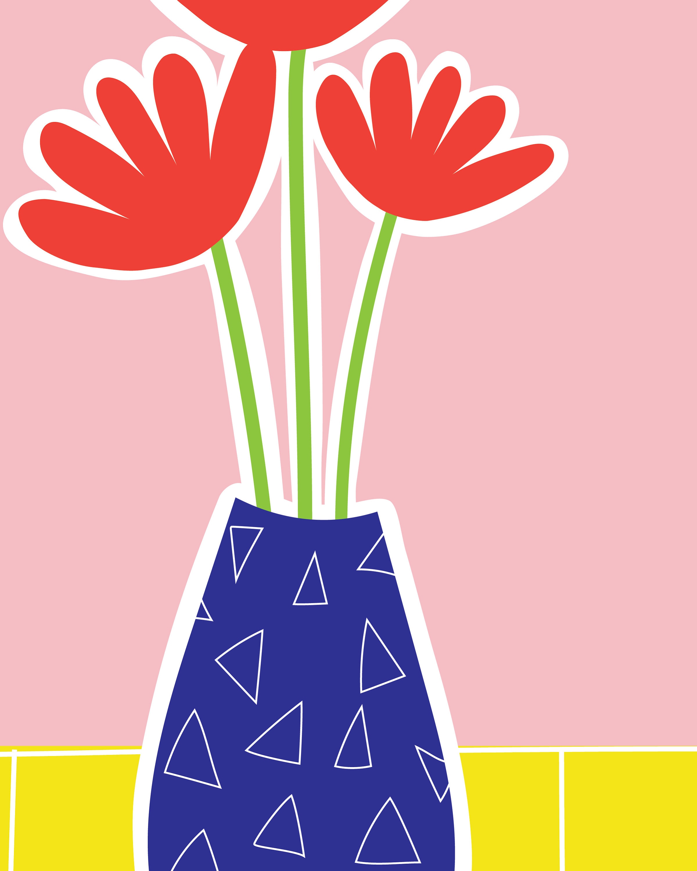 Printable Red Flower Bouquet Illustrated Art Bouquet of - Etsy