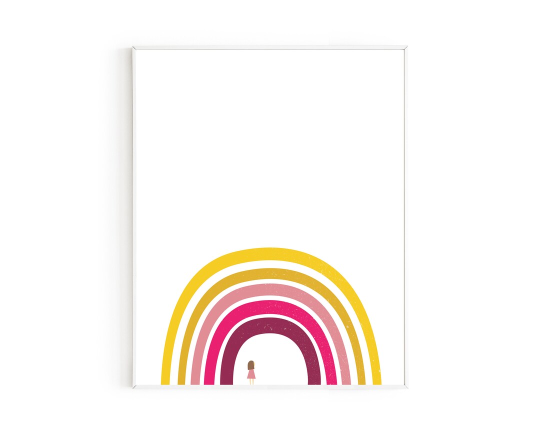Minimalist Rainbow Printable Wall Art, Girl and Rainbow Nursery Decor ...