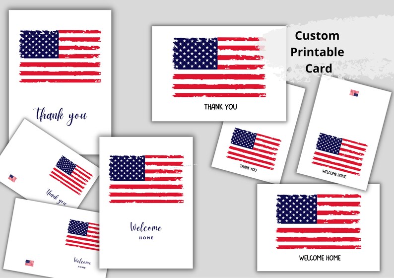 Custom American Flag Greeting Card for Patriotic Holidays - Etsy