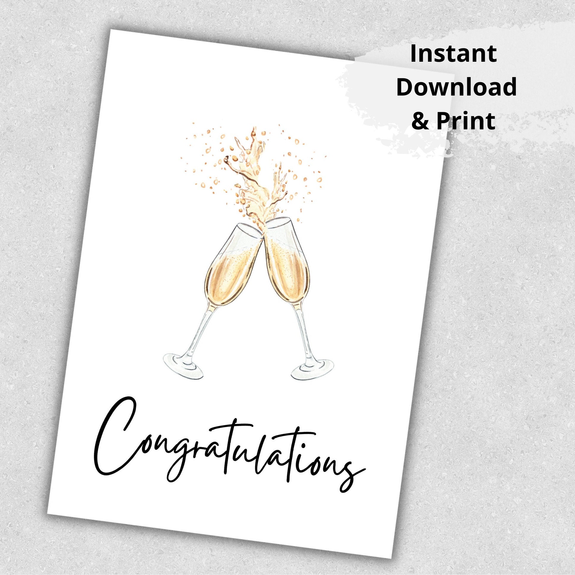 Printable Congratulations Card Wedding Card Congrats Card - Etsy