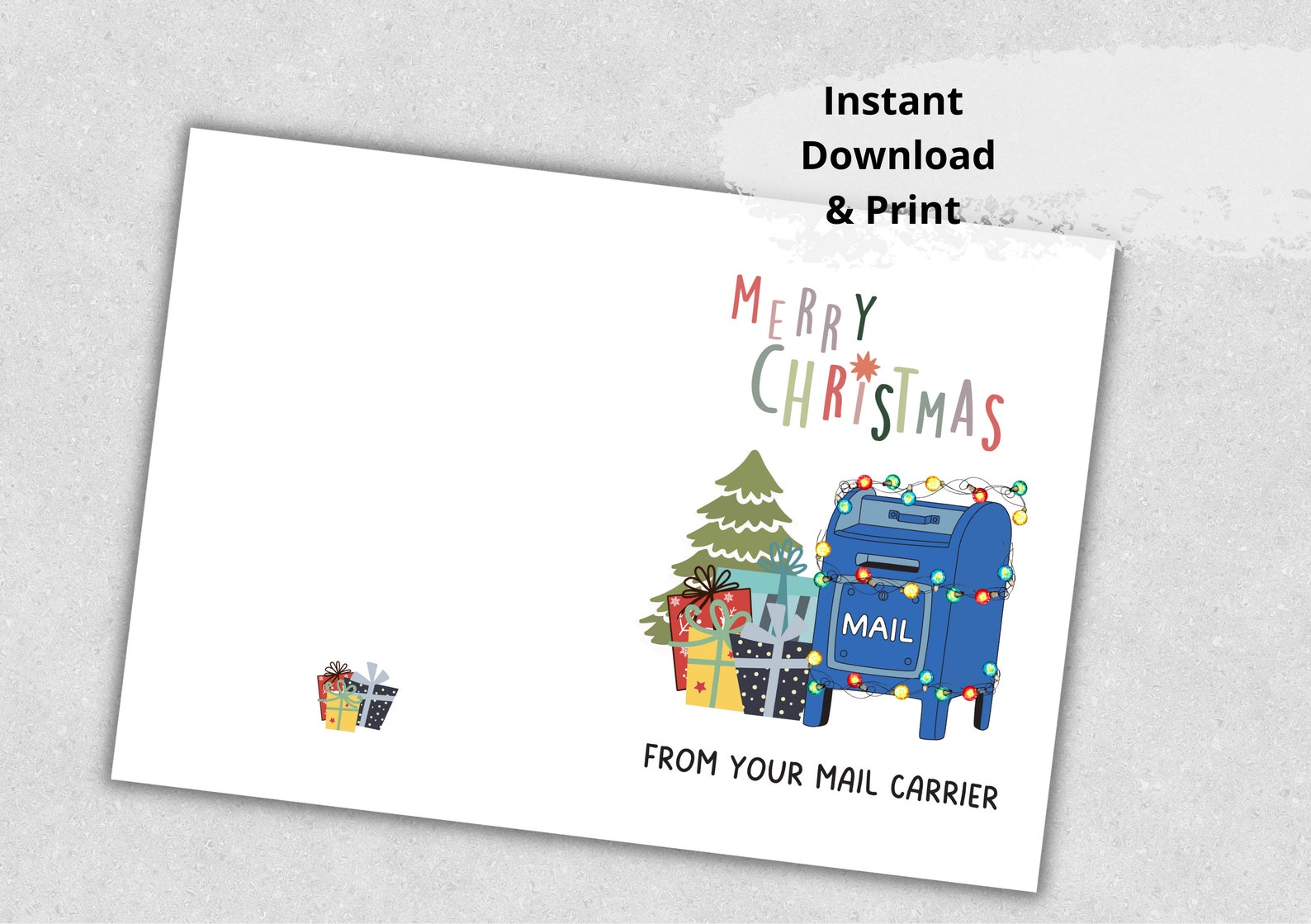 Printable Mail Carrier Christmas Card, From Your Mail Carrier Card ...