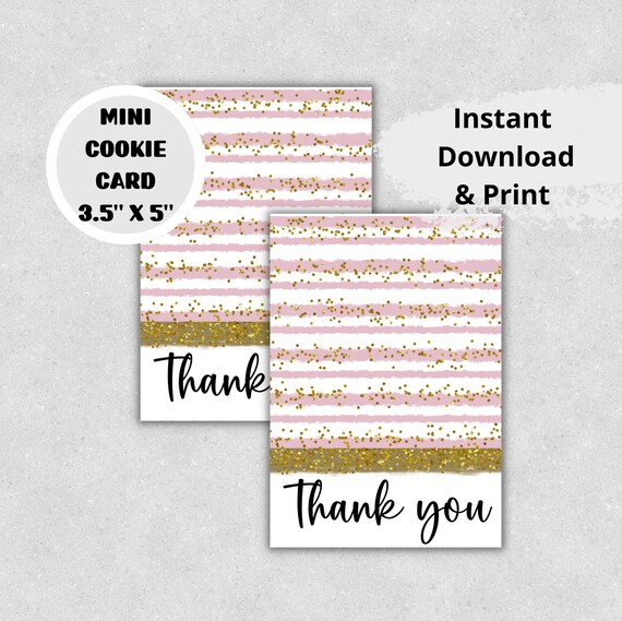 Printable Mini Cookie Cards Thank You Mini Cards Card - Etsy