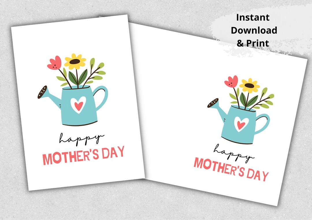 Printable Happy Mothers Day Card Floral Mum Card Mothering - Etsy