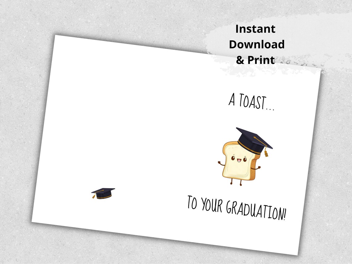 Printable Funny Graduation Card, Food Pun Card, Proud of You, College ...