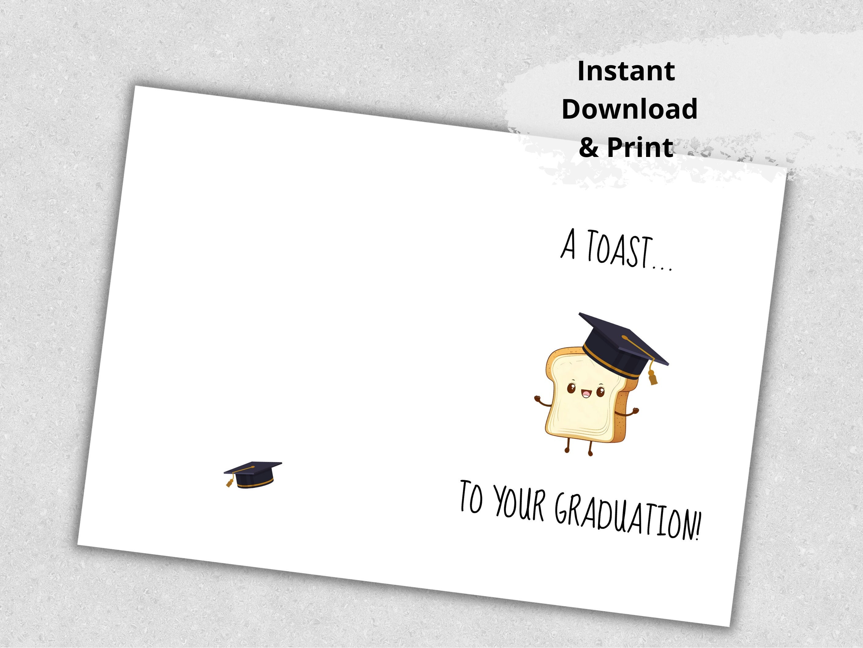 Printable Funny Graduation Card, Food Pun Card, Proud of You, College ...