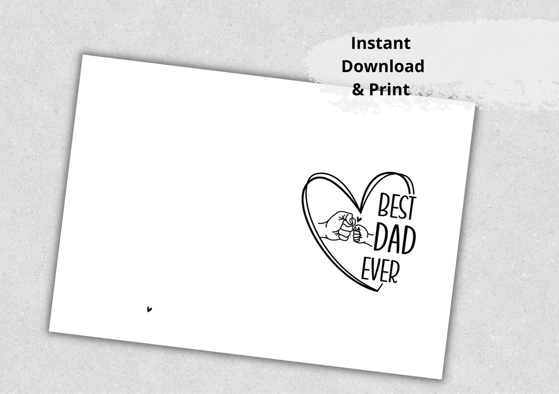 Best Dad Ever Printable Card, Birthday Card, Father's Day Card Template ...