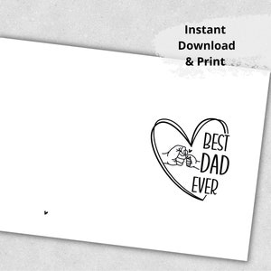 Best Dad Ever Printable Card, Birthday Card, Father's Day Card Template ...
