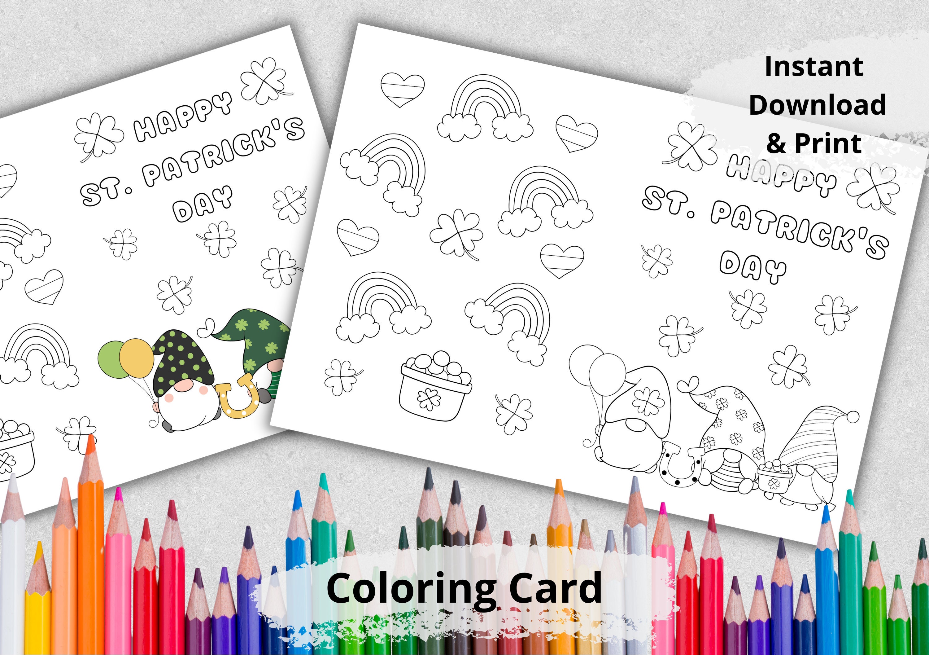 Tarjeta imprimible para colorear el Día de San Patricio, Actividad de ...