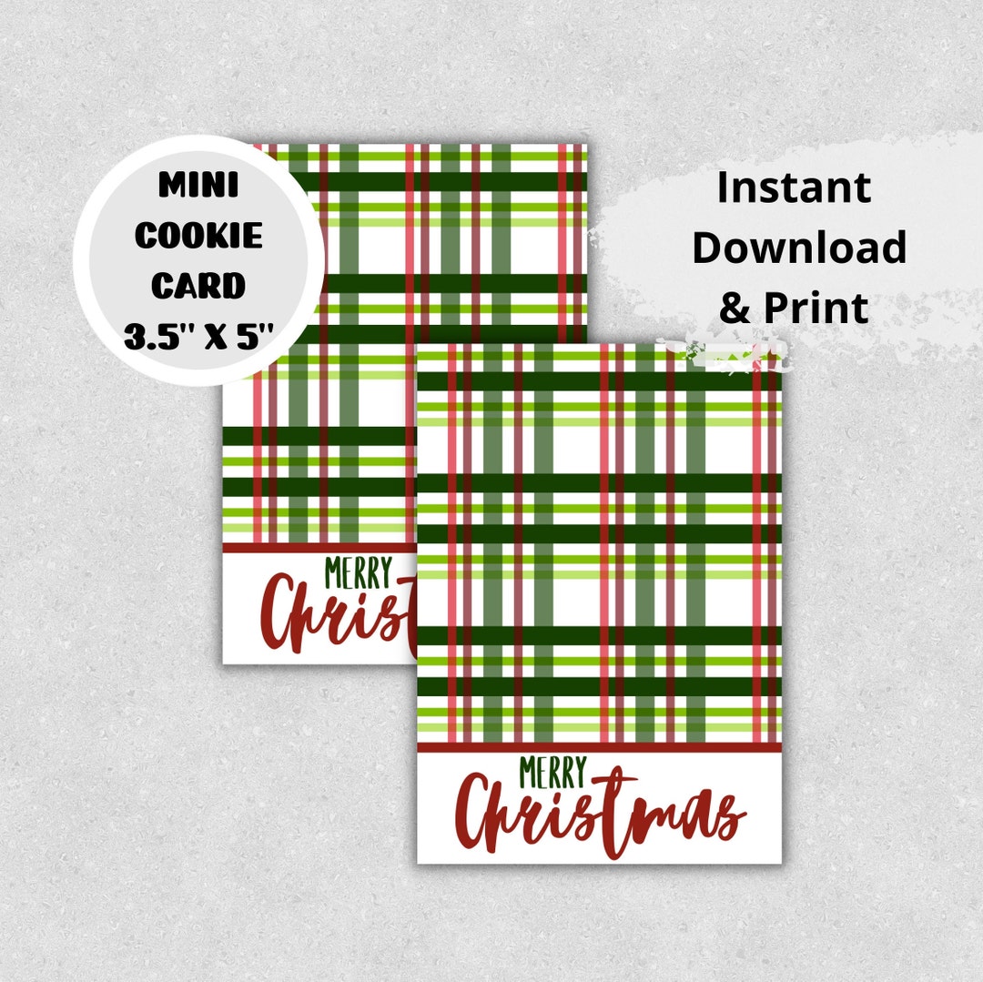 Printable Merry Christmas Cookie Card Card 3.5 X - Etsy