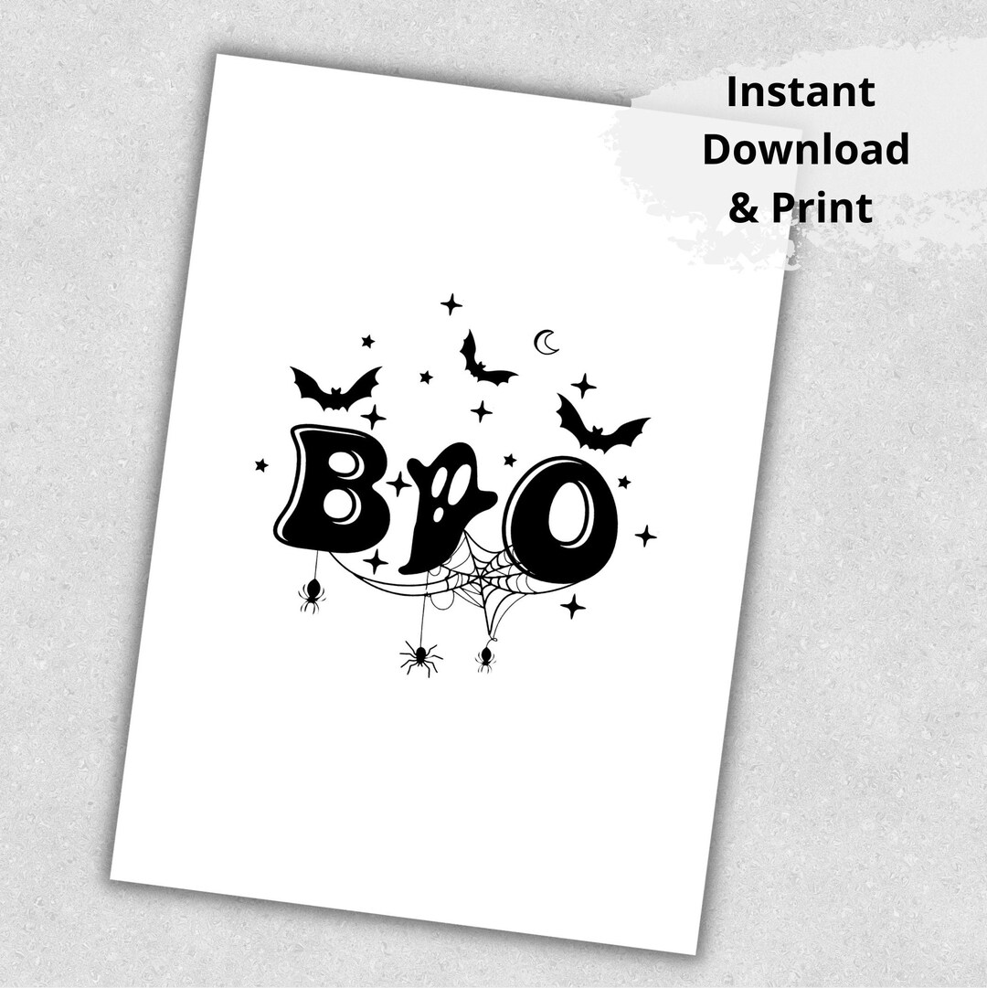 Printable Boo Card, Halloween Card, Spooky Card, Card for Friend, Card ...