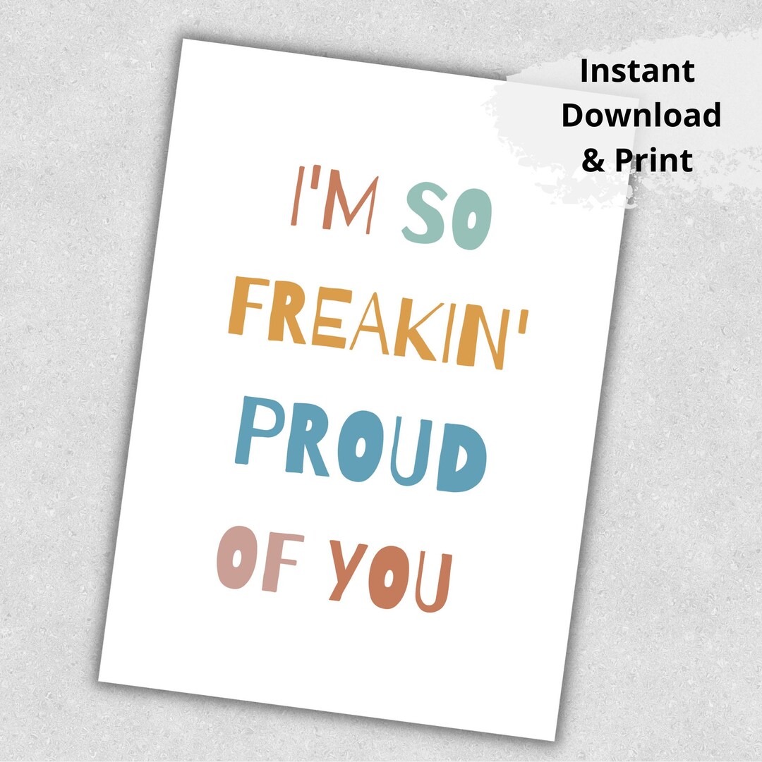 Printable Graduation Card, so Proud of You Card, Congrats Card, Friend ...