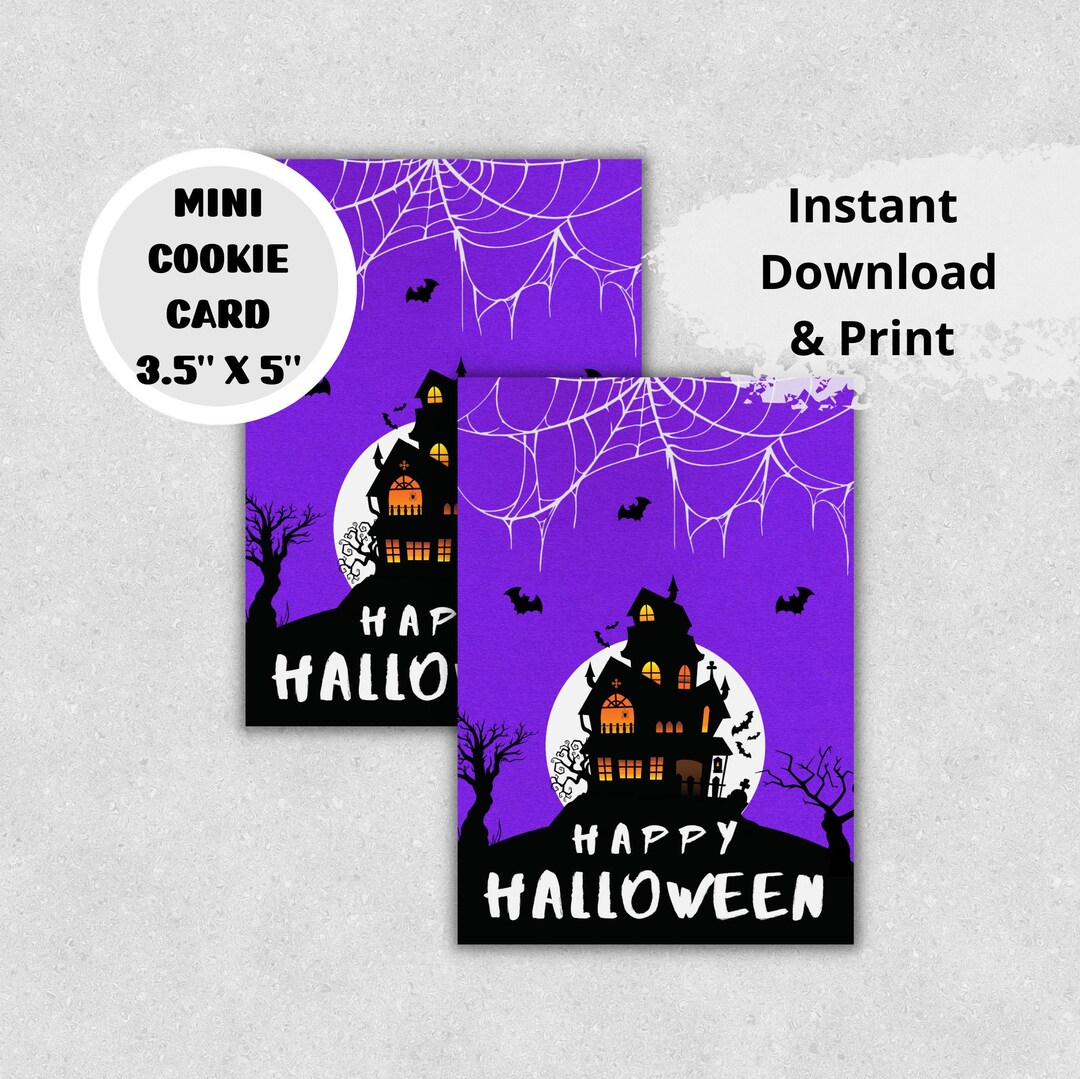 Printable Happy Halloween Cookie Cards Card 3.5 X - Etsy