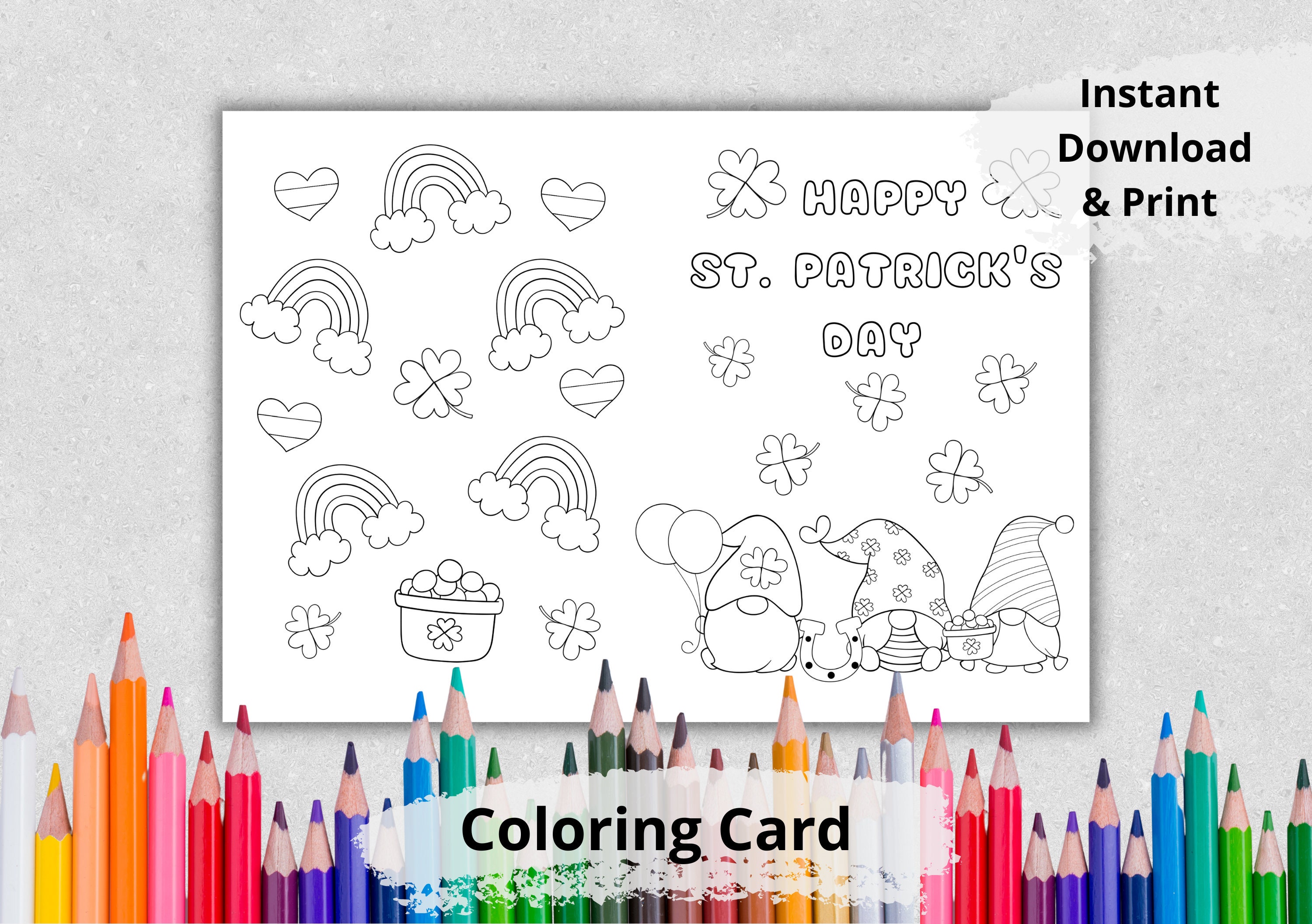 Tarjeta imprimible para colorear el Día de San Patricio, Actividad de ...