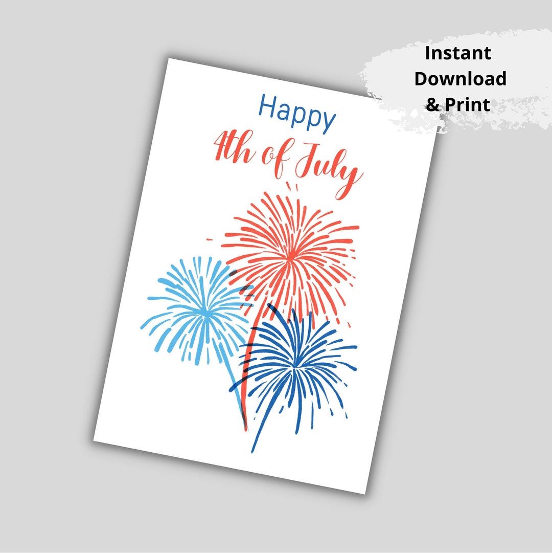 Printable 4th of July Cards. Independence Day Greeting Cards. Card for ...
