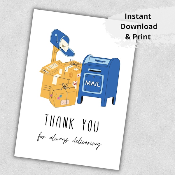 Mail Carrier Thank You Cards - Etsy