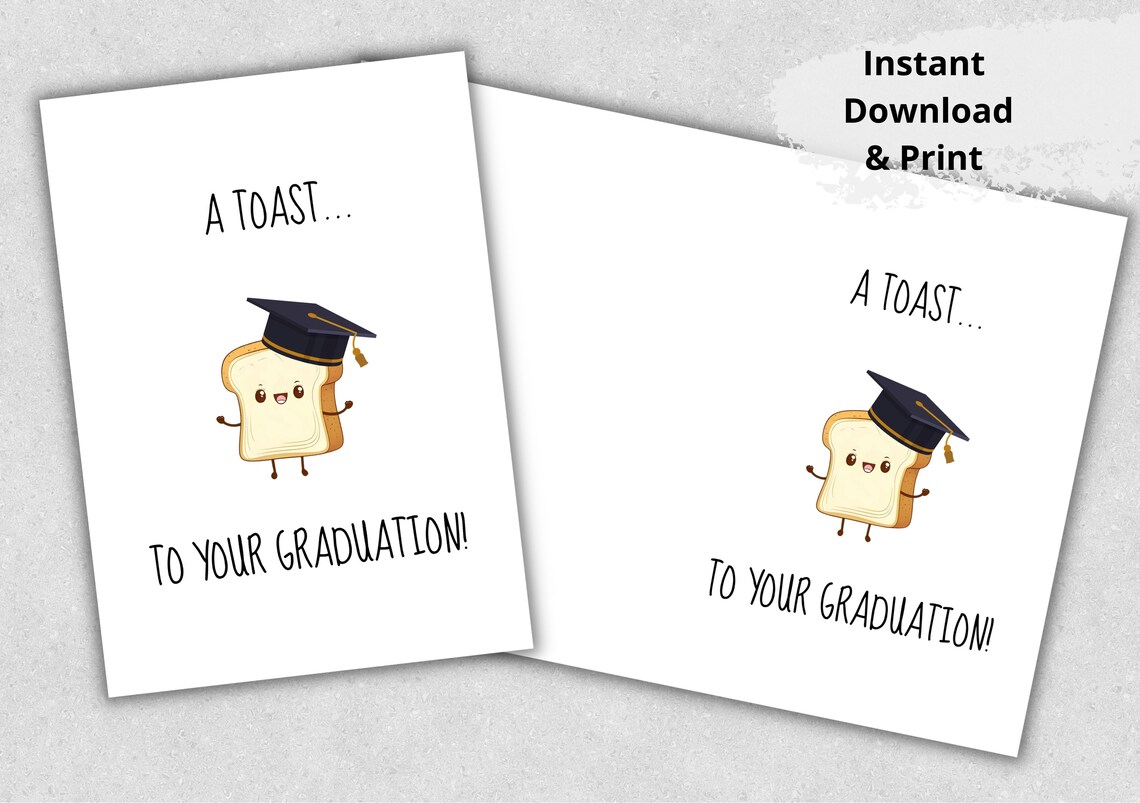 Printable Funny Graduation Card, Food Pun Card, Proud of You, College ...