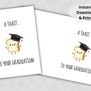 Printable Funny Graduation Card, Food Pun Card, Proud of You, College ...