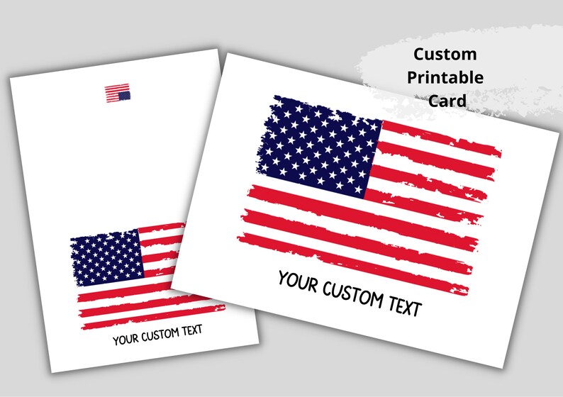 Custom American Flag Greeting Card for Patriotic Holidays - Etsy