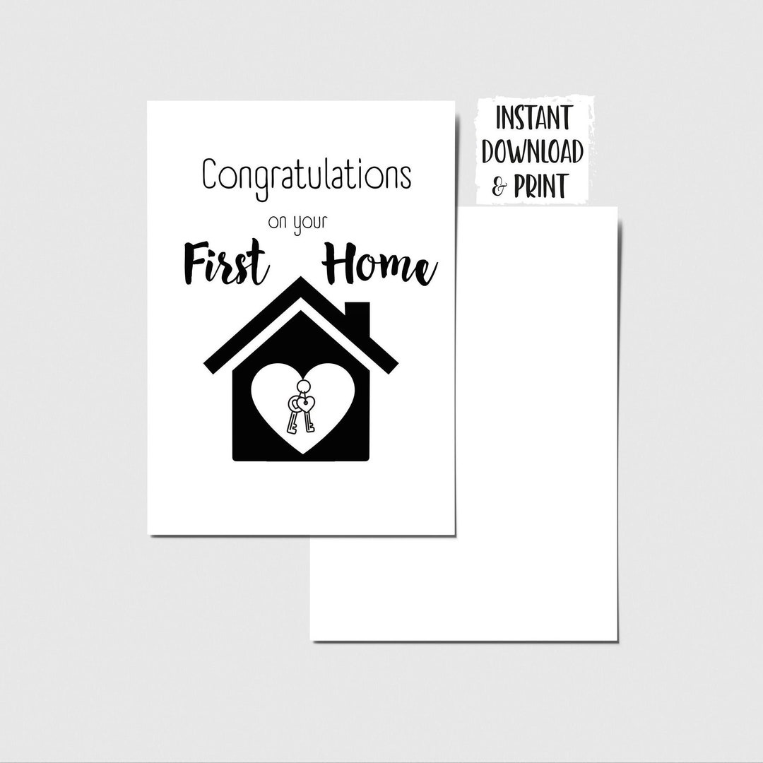 Printable First Home Card. Congratulations Card. New Home - Etsy