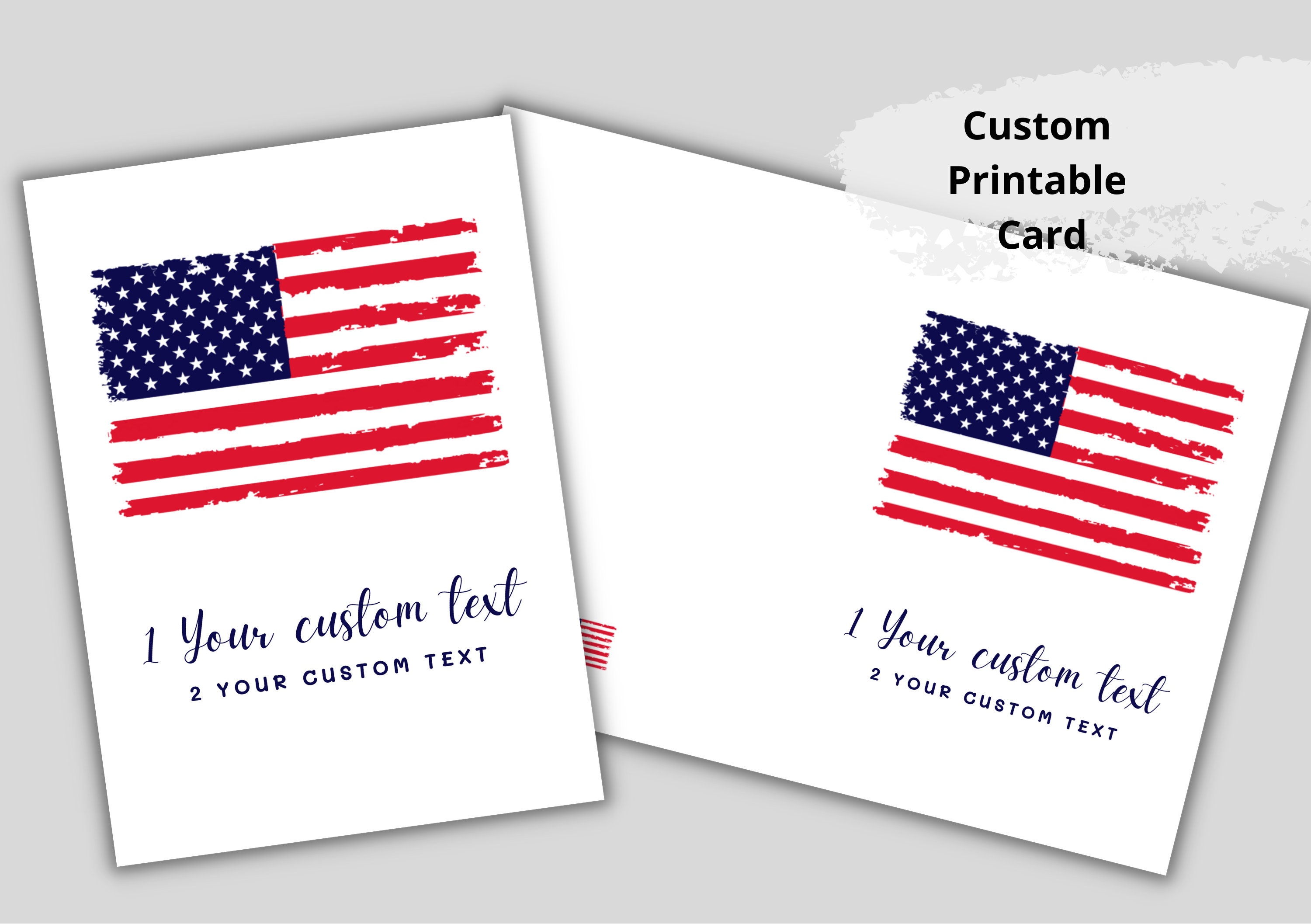 Custom American Flag Greeting Card for Patriotic Holidays, Card ...