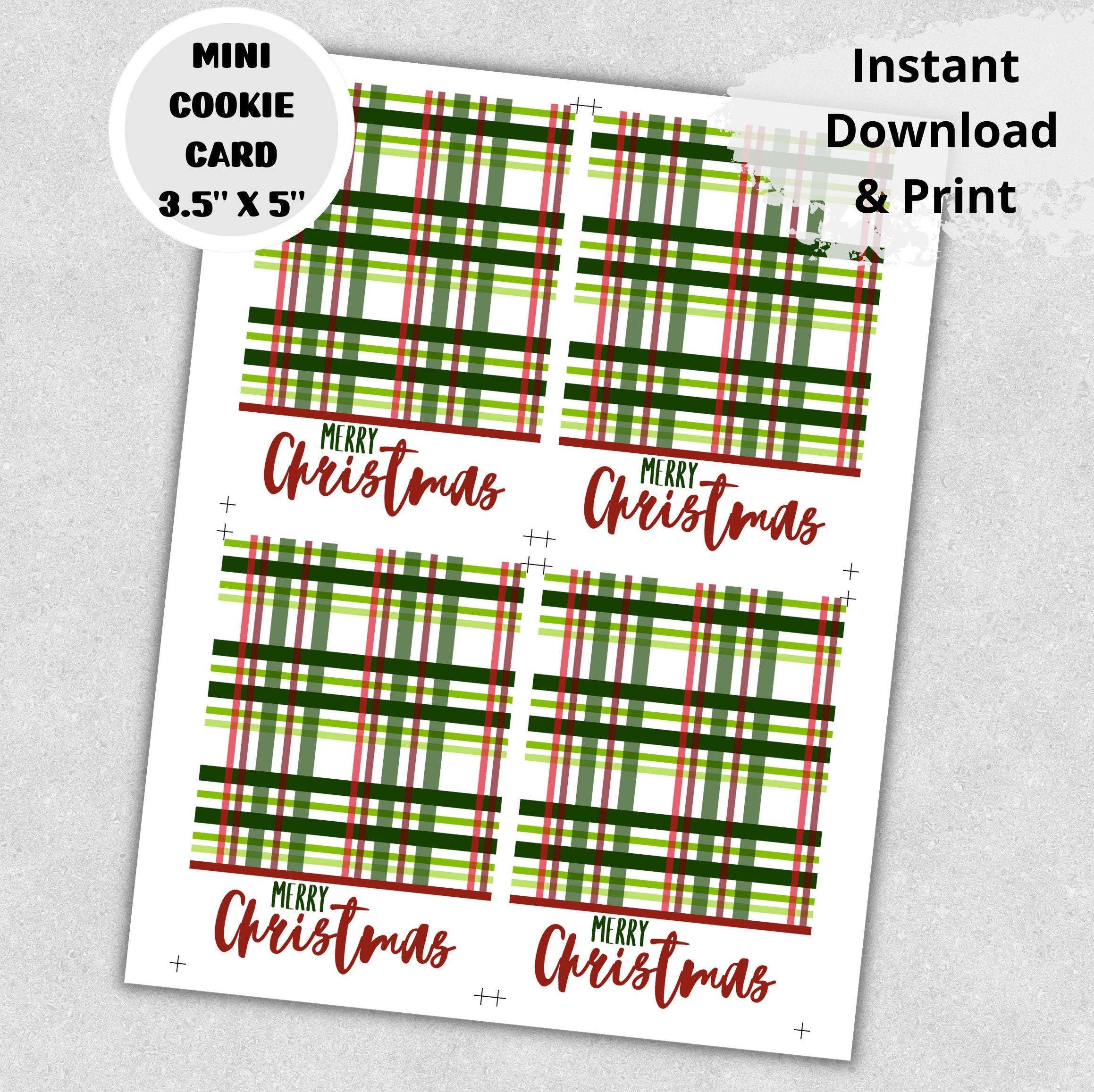 Printable Merry Christmas Cookie Card Card 3.5 X - Etsy