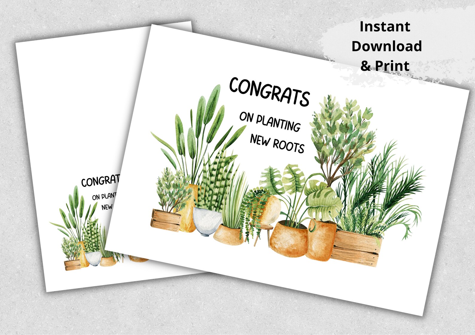 Printable Congrats on Planting New Roots Card, Card for Moving Away or ...