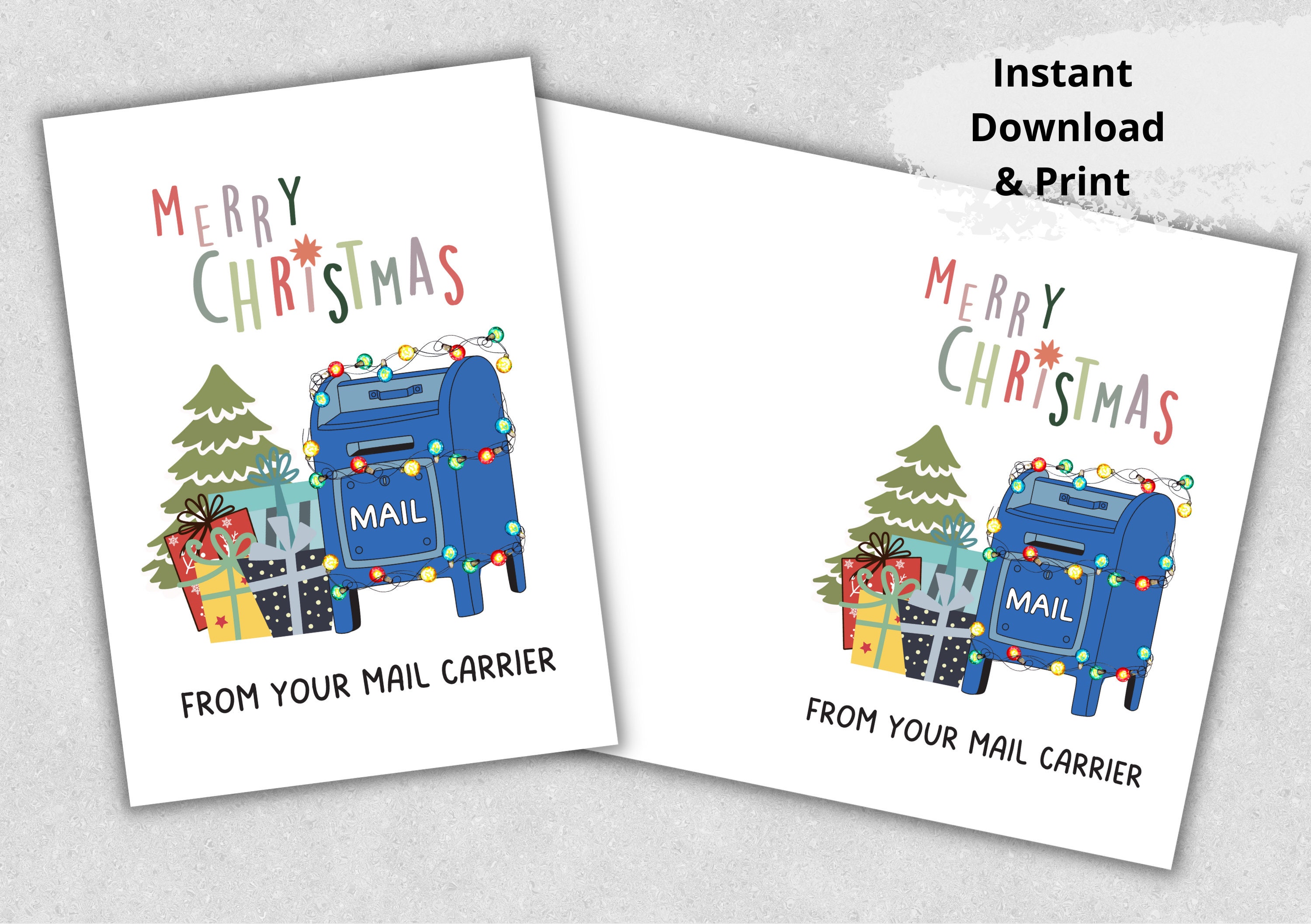 Printable Mail Carrier Christmas Card, From Your Mail Carrier Card ...