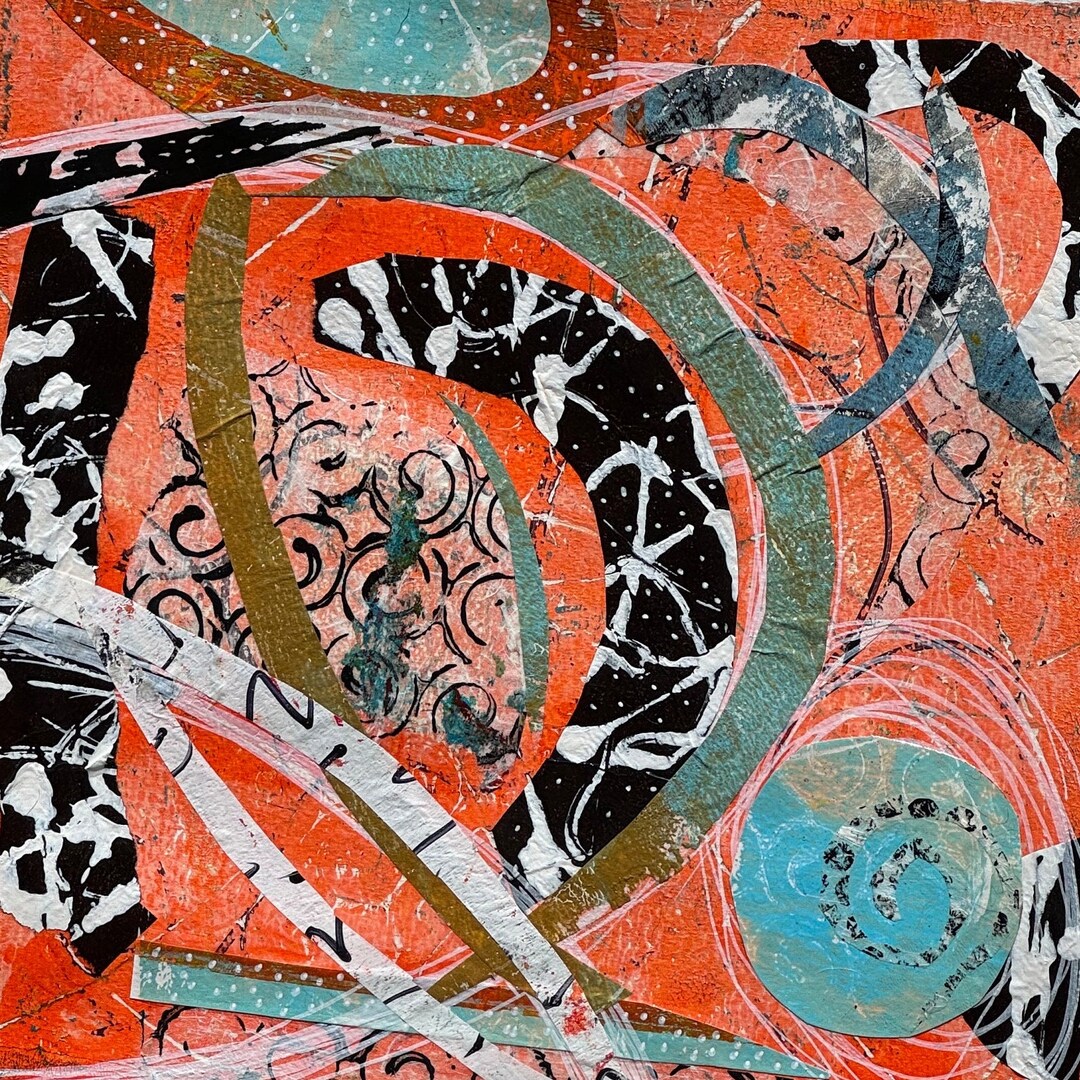 Monoprint Collage Etsy