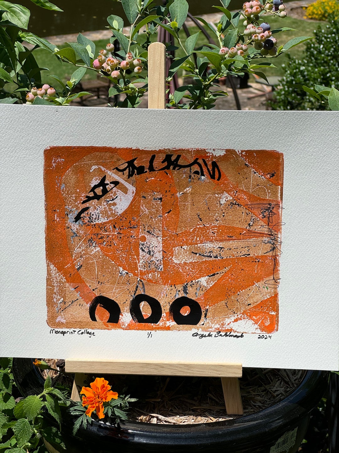 Monoprint Collage Etsy