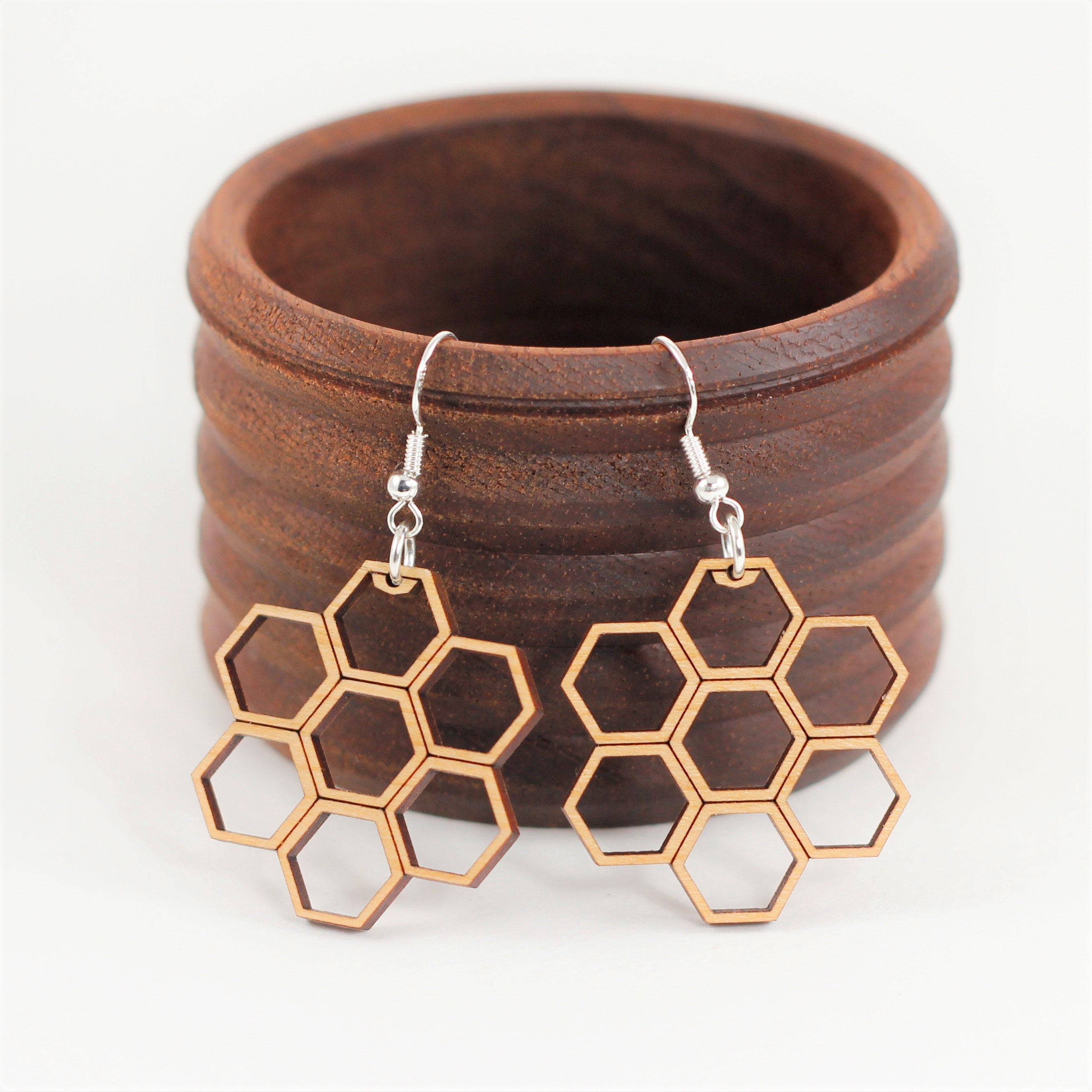 Honey Comb Earring SVG Laser Cricut Silhouette Glowforge PDF - Etsy