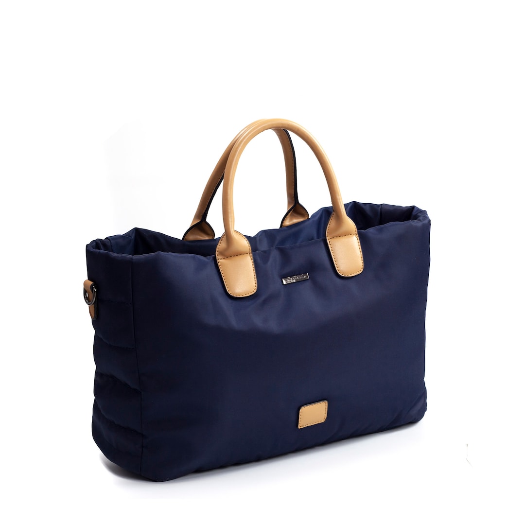 Women's Padded Nylon Tote Bag Waterproof Weekend Overnight Work Bag ...