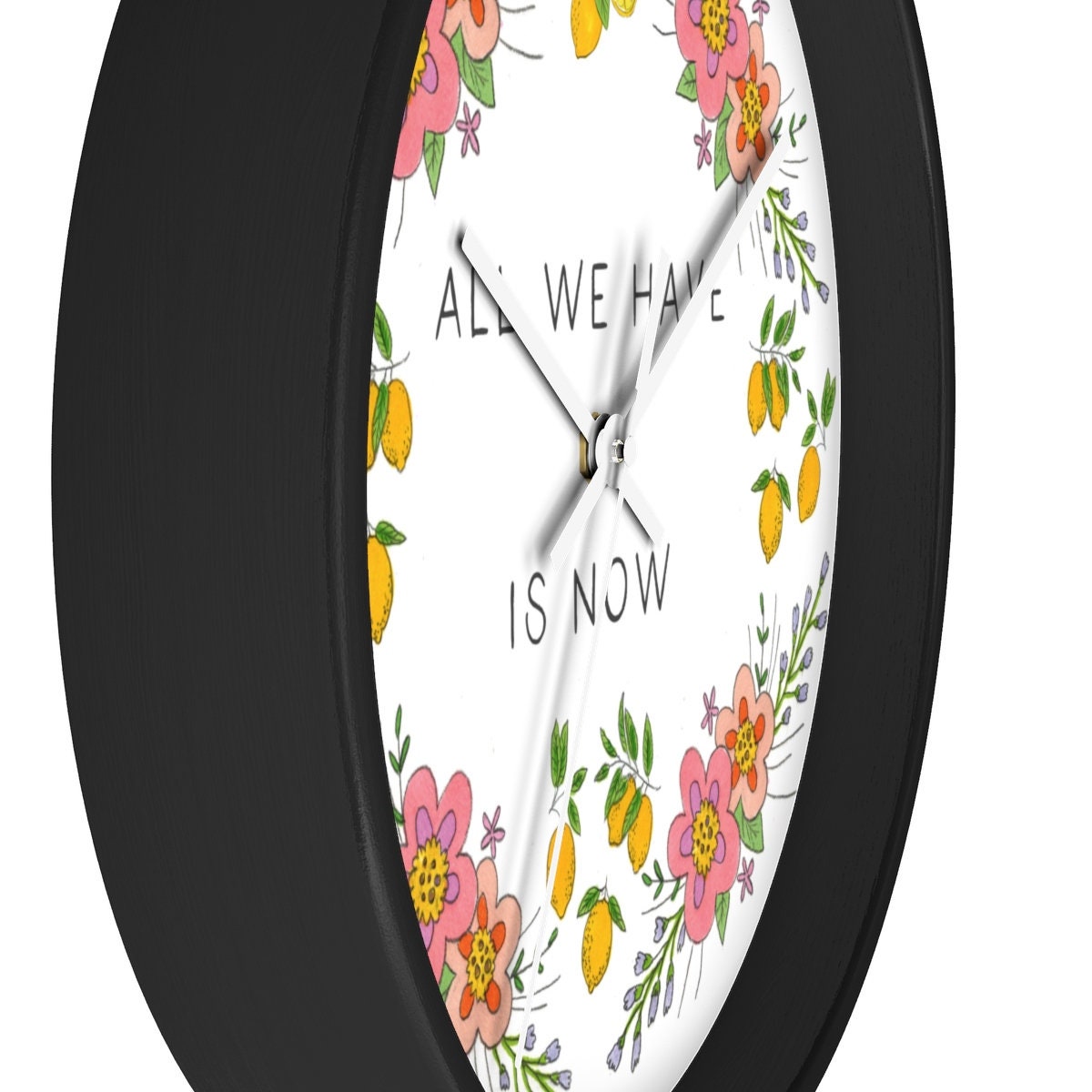 NOW Wall Clock Illustrated Silent Wall Clock Inspirational - Etsy