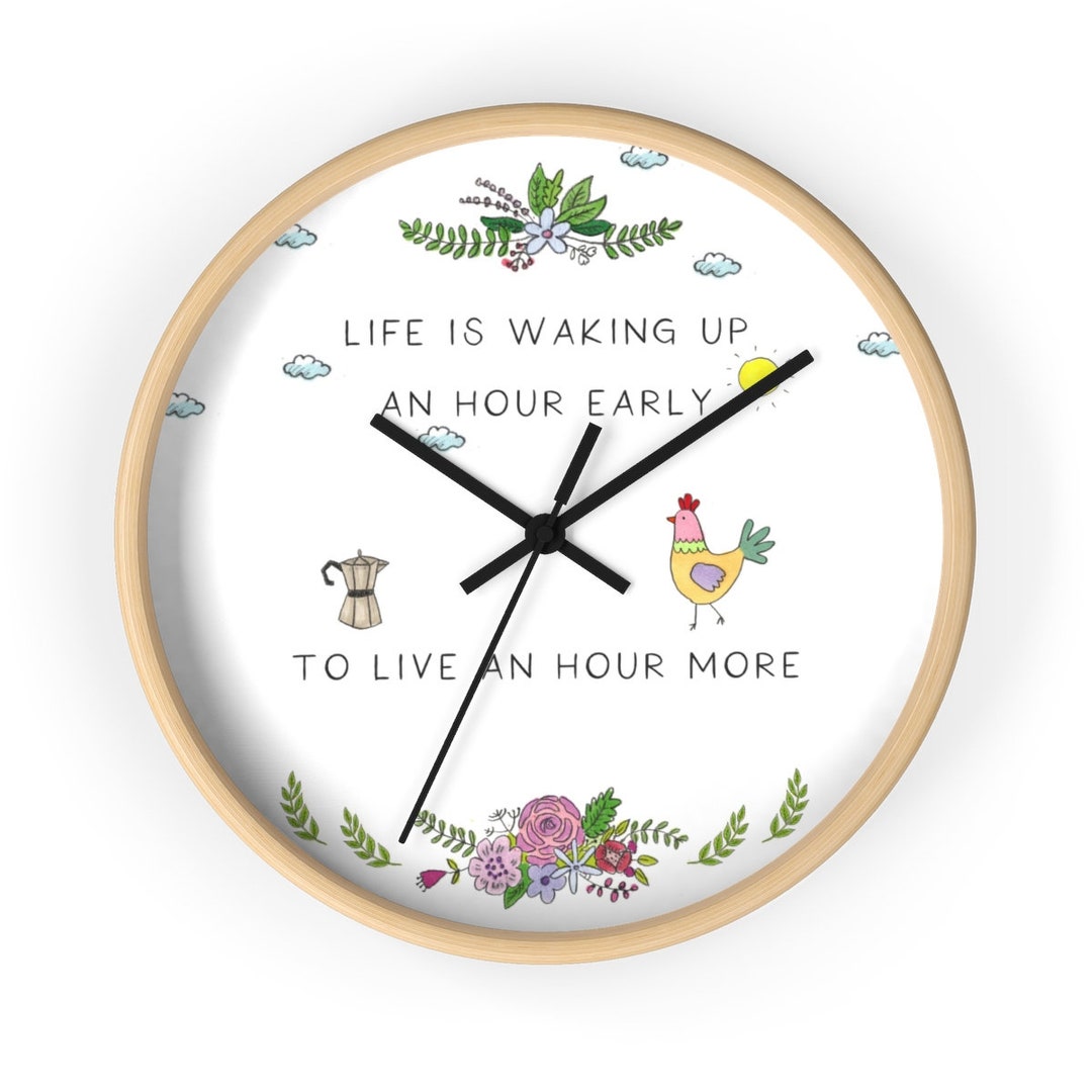 LIFE Wall Clock Inspirational Wall Clock Original Illustrated Wall ...