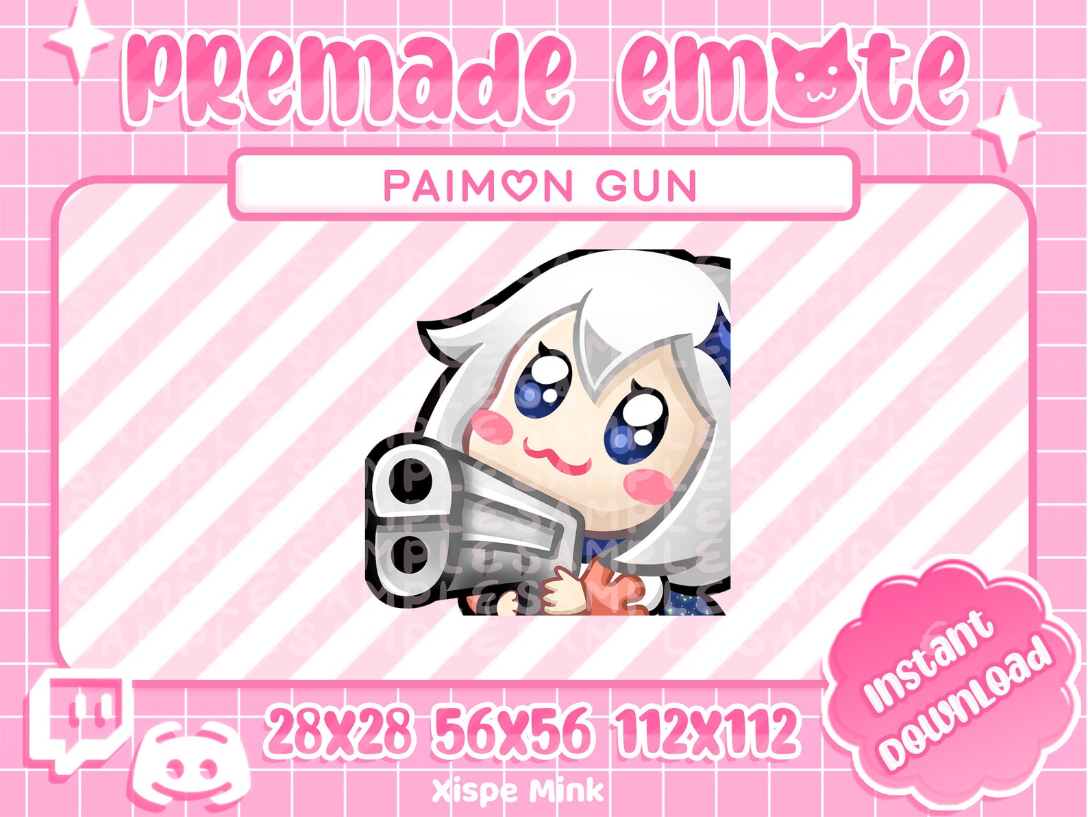 Paimon Gun Emote Genshin Impact for Twitch and Discord | Etsy