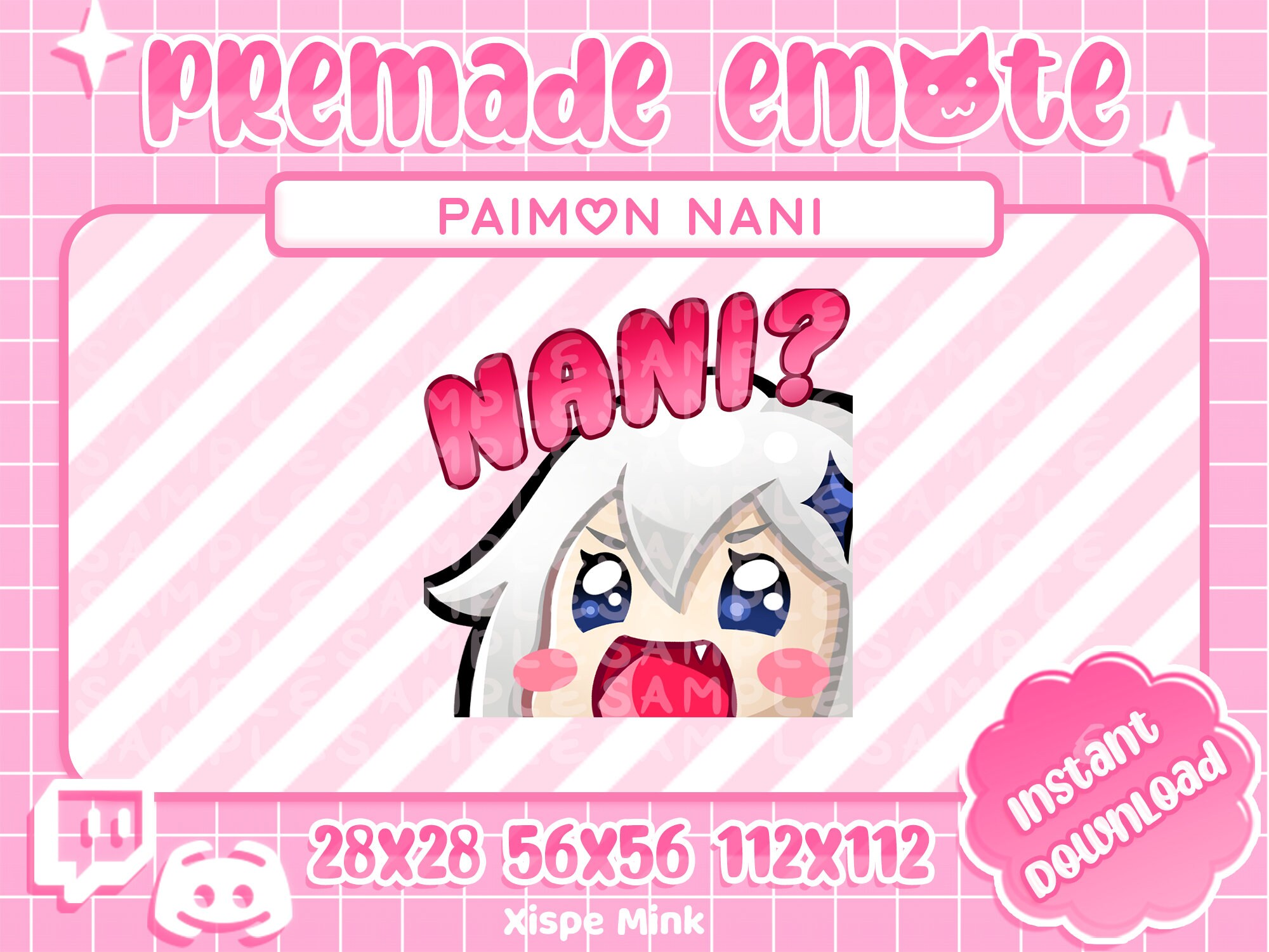 Paimon Nani Emote Genshin Impact for Twitch and Discord | Etsy