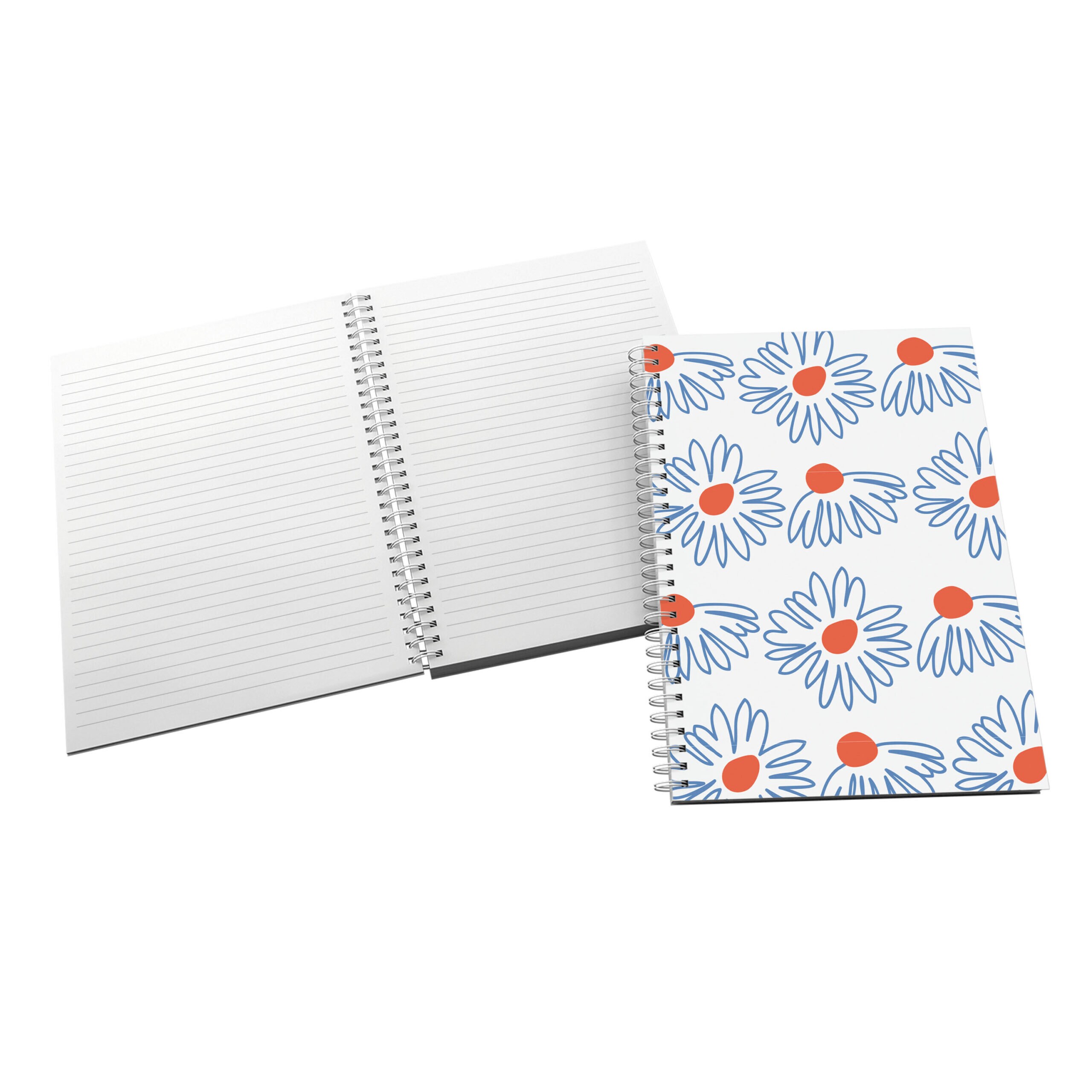 Abstract Blue Flowers Illustrated Notebook | Etsy