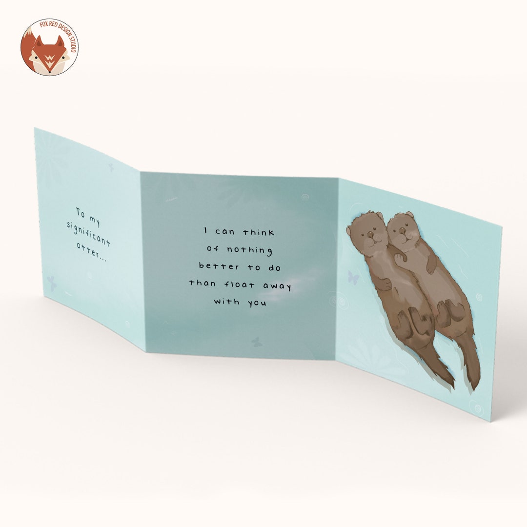 Personalised Otter Anniversary Card / to My Significant Otter - Etsy