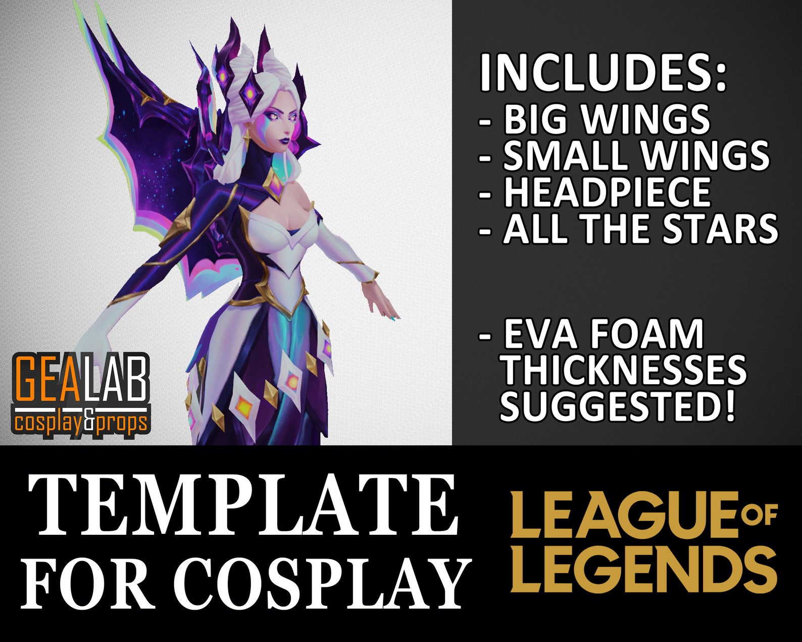 Star Nemesis Morgana Wings, Headpiece & Stars Pepakura - PDF/PDO Foam ...
