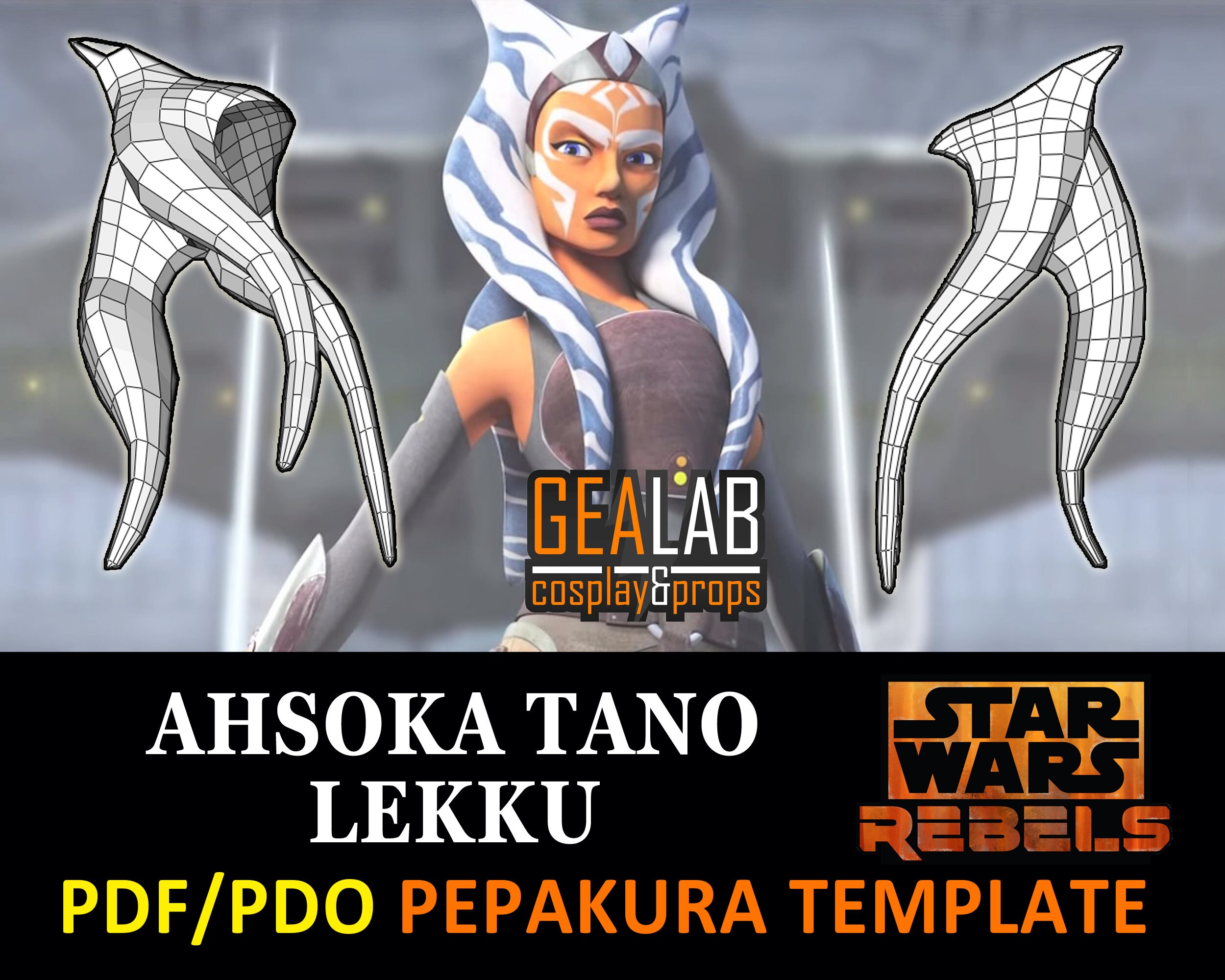 Ahsoka Tano Bundle - PDF Pattern & Pepakura Templates for Foam Cosplay ...