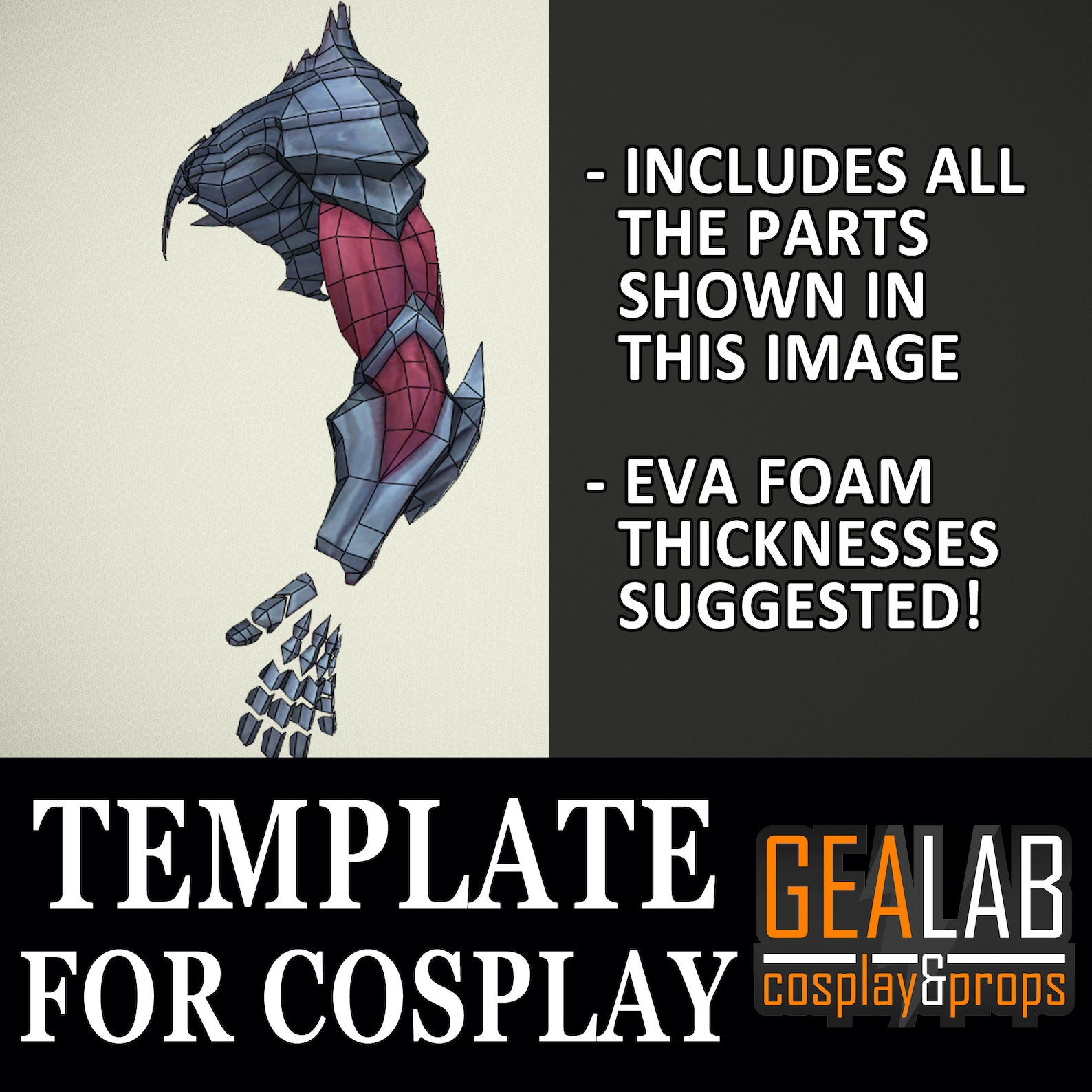 Kayn Arm Pepakura - PDF/PDO Foam Templates for Cosplay (league of ...