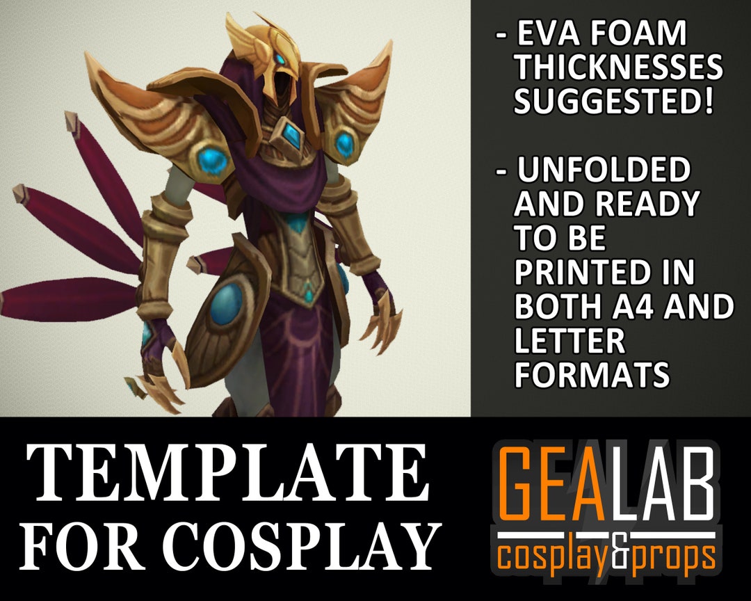 Azir Armor Pieces Pepakura - PDF & PDO Foam Templates for Cosplay (lol ...